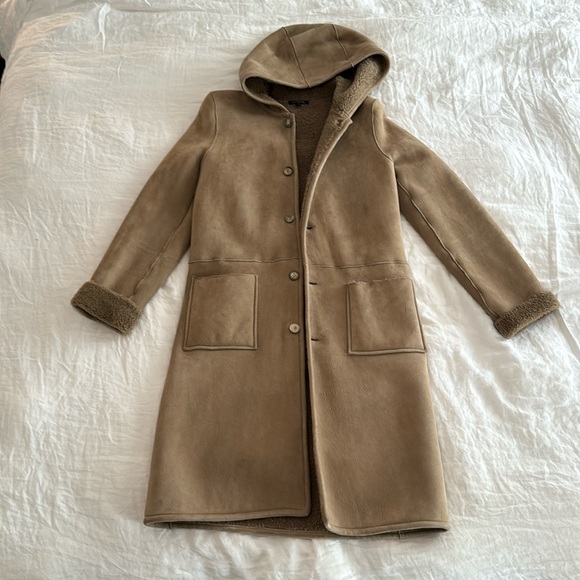 A.P.C. | Jackets & Coats | Vintage Apc 9s Shearling Coat With Hood ...